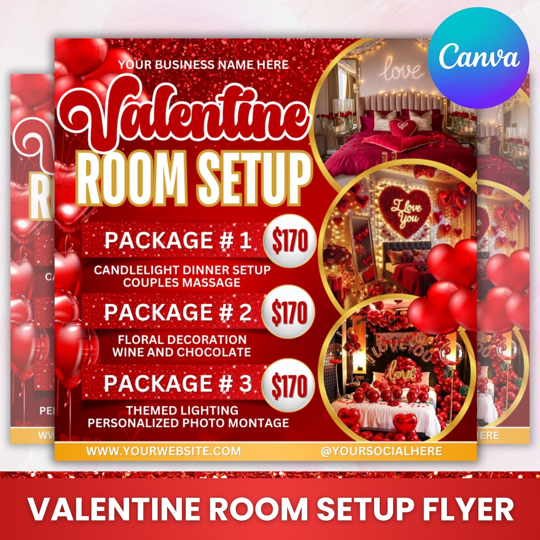 Valentine Room Setup Flyer: Canva Editable Event Template - Etsy