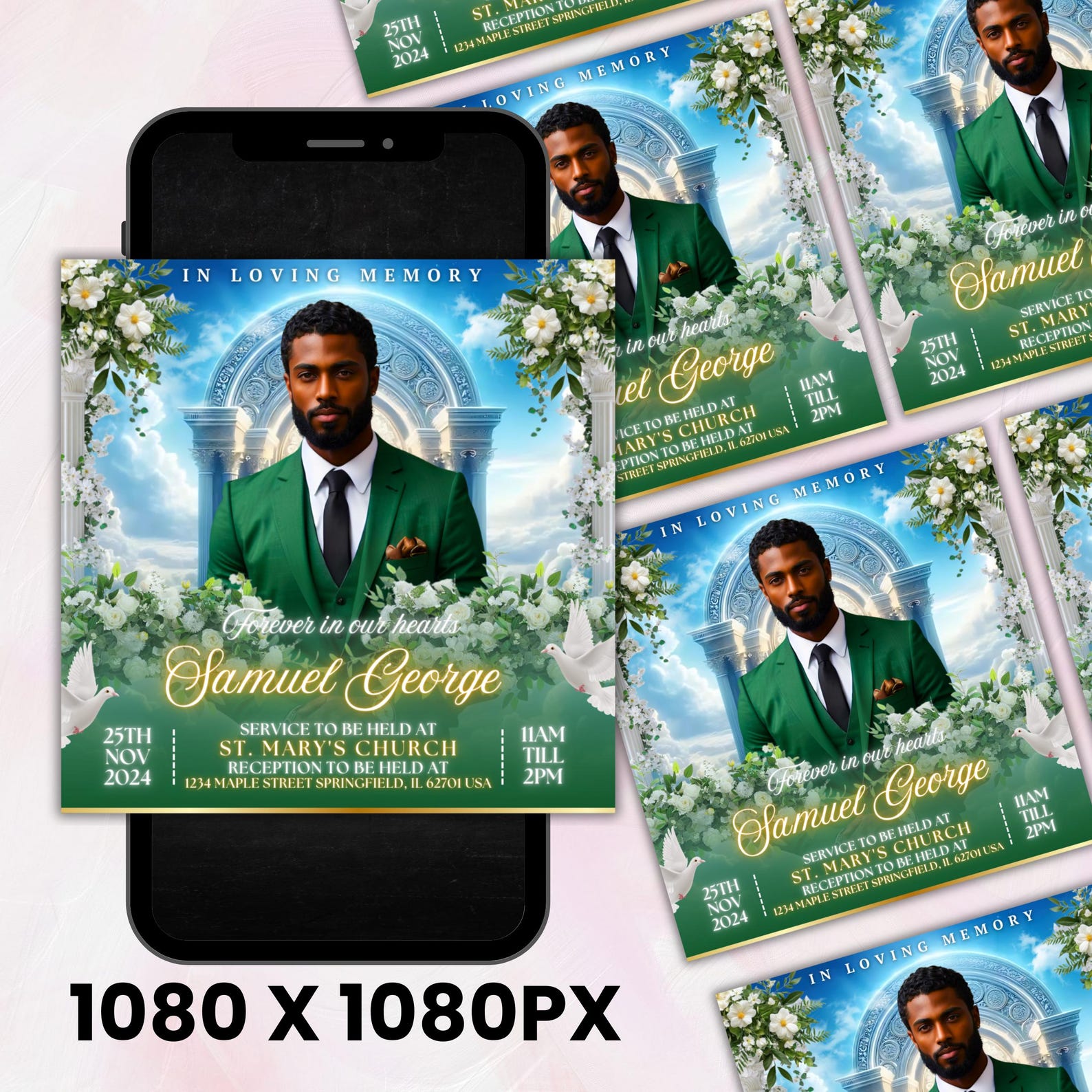 Memorial Funeral Announcement Flyer, Rest in Peace Flyer, Editable ...
