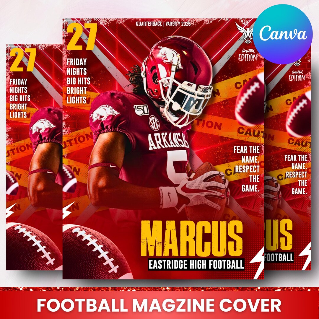 Football Poster Template: Sports Background, Senior Portraits (canva ...