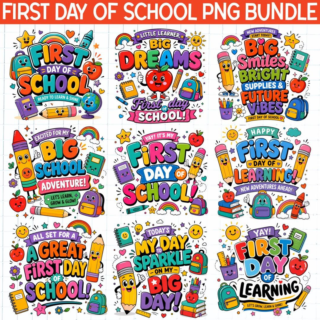 Happy First Day of School PNG | Teacher Coquette Bow Design | Classroom ...