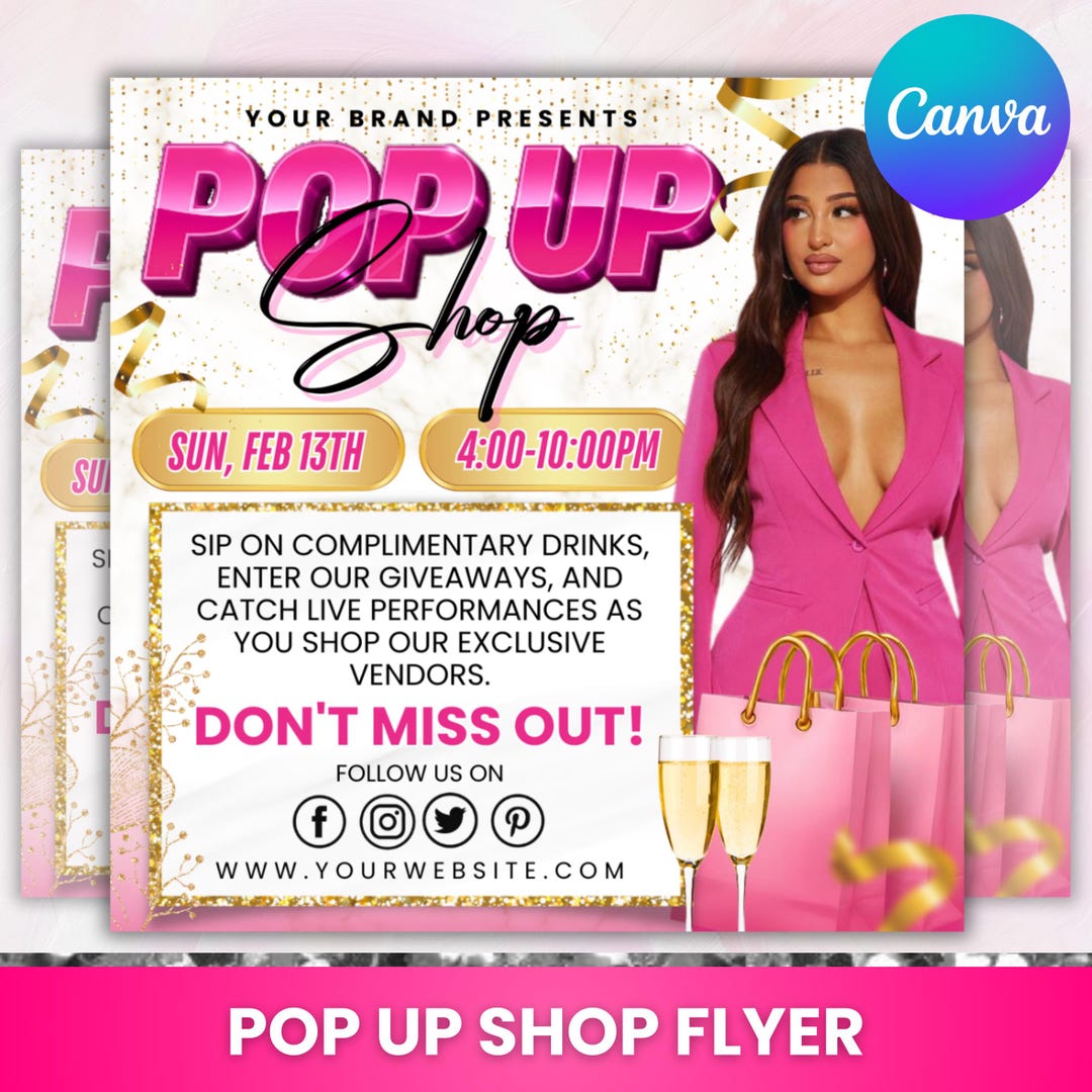 Pop up Shop Event Flyer: Vendor Template (canva Editable) - Etsy