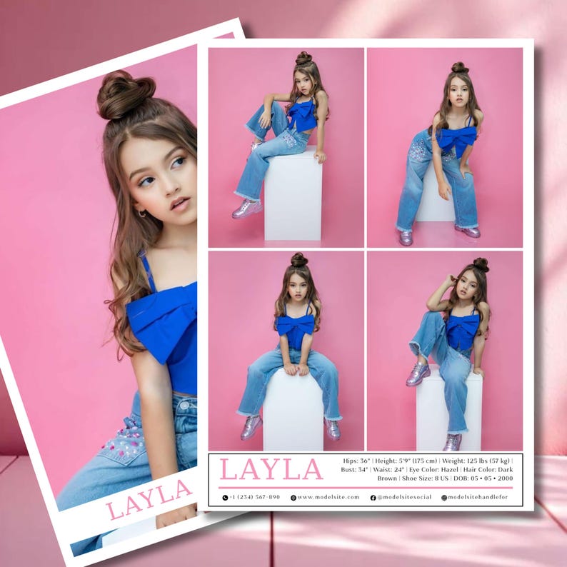 Kids Comp Card Template: Child Model Portfolio (digital Download) - Etsy