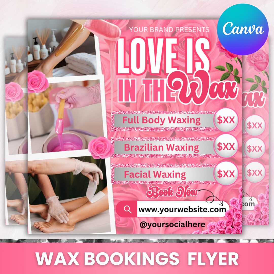 Valentine Day Wax Flyer, Love is in the Wax Specials Flyer, February ...