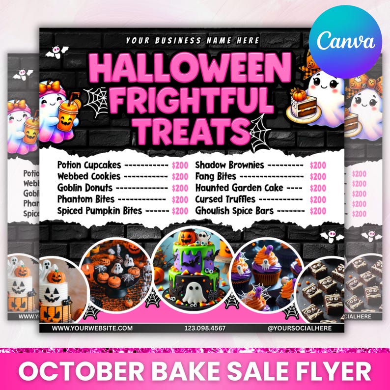 Halloween Bake Sale Flyer, October Sweet Treats Flyer, Bakery Flyer ...