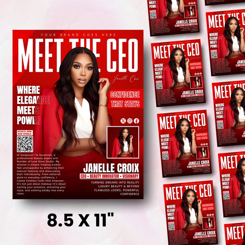 Meet the CEO Flyer, Magazine Style Canva Template, Business Owner ...