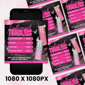 Customized Tumblers Flyer, Tumbler Promotion Flyer, Custom Tumblers ...