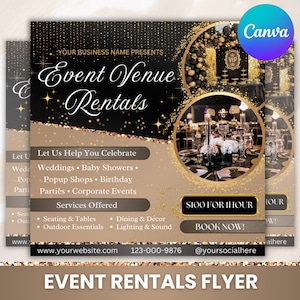Event Venue Rental Flyer: Party & Corporate Events (canva Editable) - Etsy