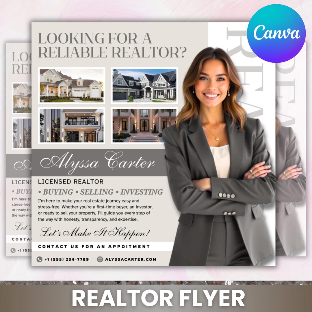 Real Estate Flyer, Realtor Flyer Template, Buying or Selling Real ...