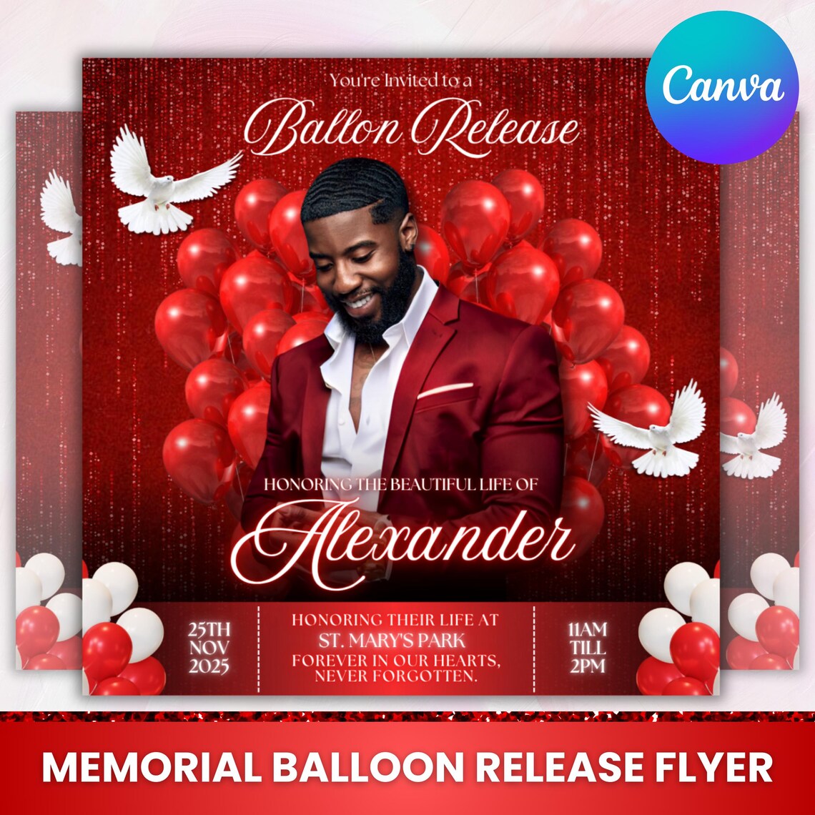 Balloon Release Flyer | Memorial Flyer | Funeral Flyer | Balloon ...