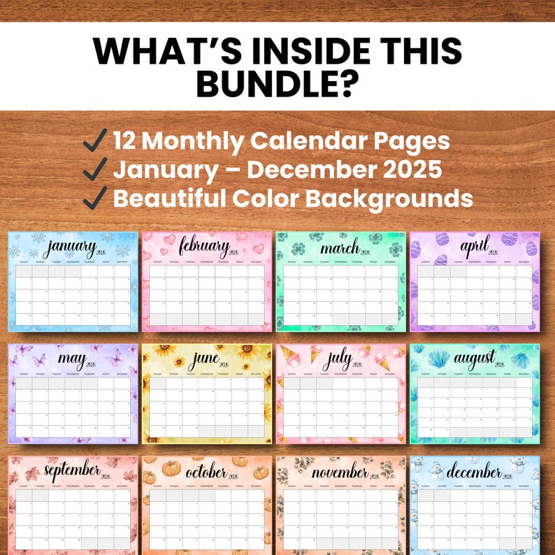 Editable 2026 Monthly Calendar, Cute Printable 2026 Planner for Kids ...