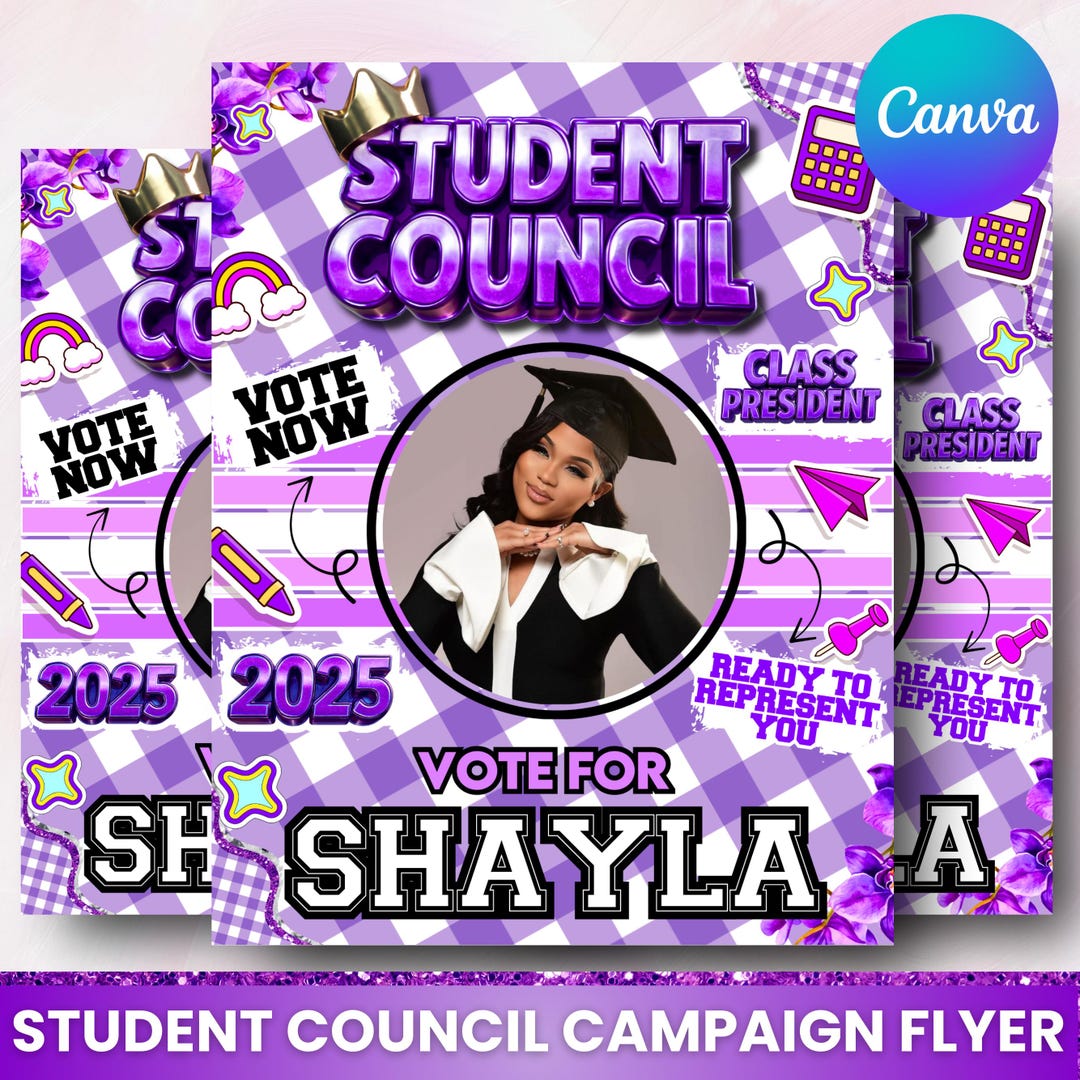 Student Council Campaign Flyer Template, School Election Flyer ...