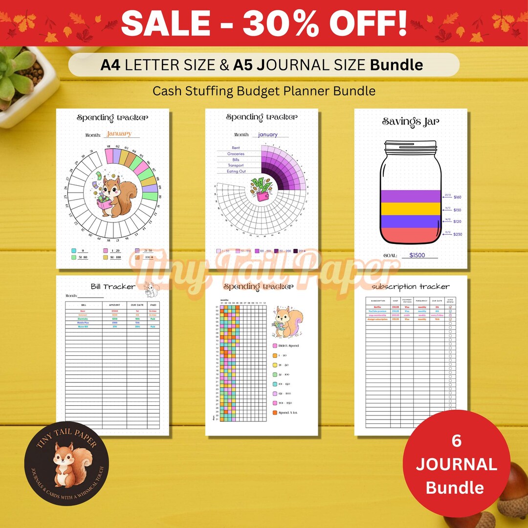 Cash Stuffing Budget Planner Bundle: Savings Challenge A4 A5 (digital ...