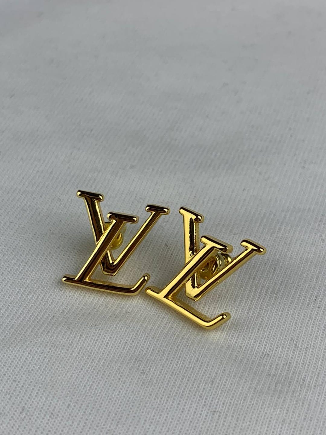 Louis Vuitton Gold LV Alphabets Stud Earrings - Etsy