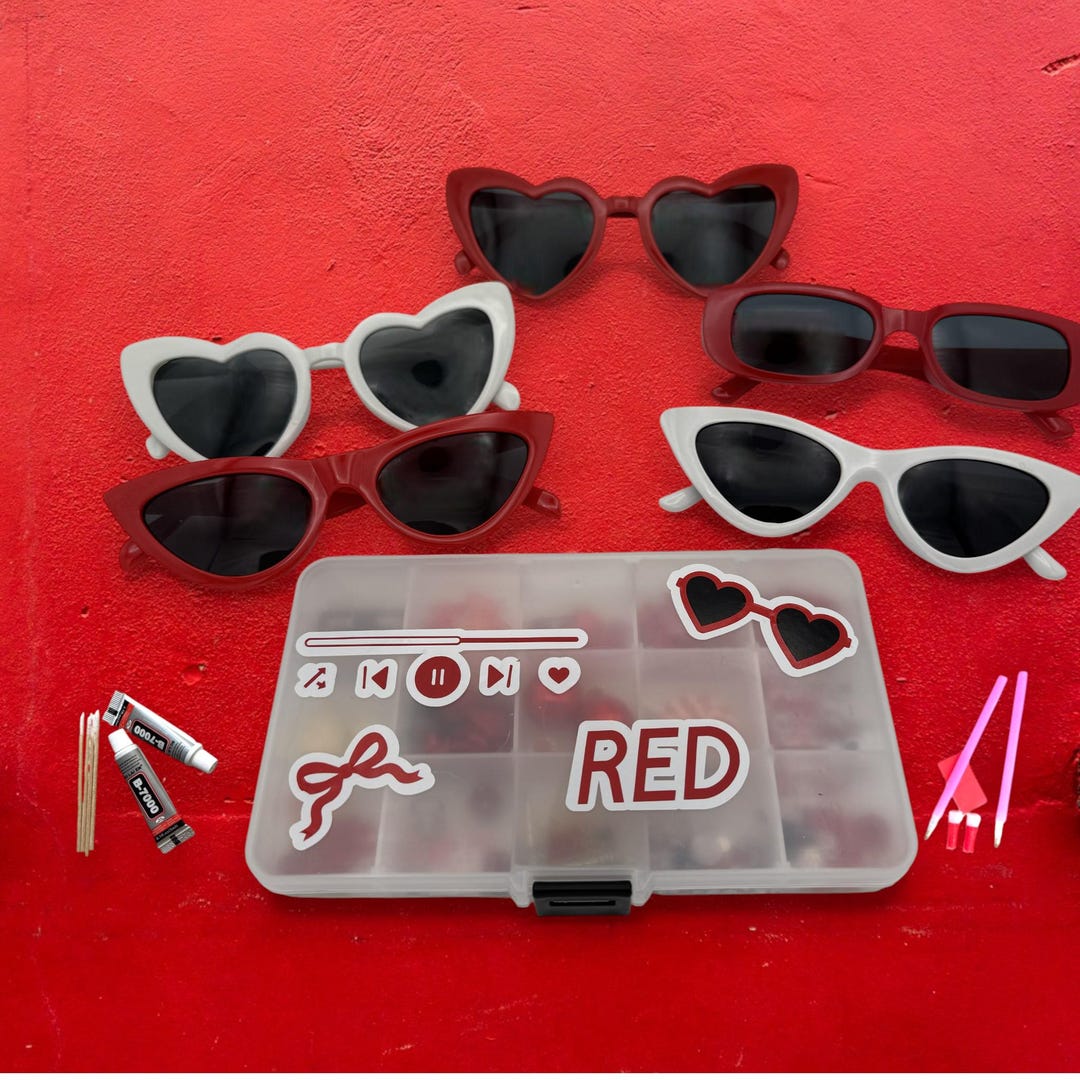 Red Inspired DIY Sunglasses Kit: Custom Charm Craft Gift - Etsy
