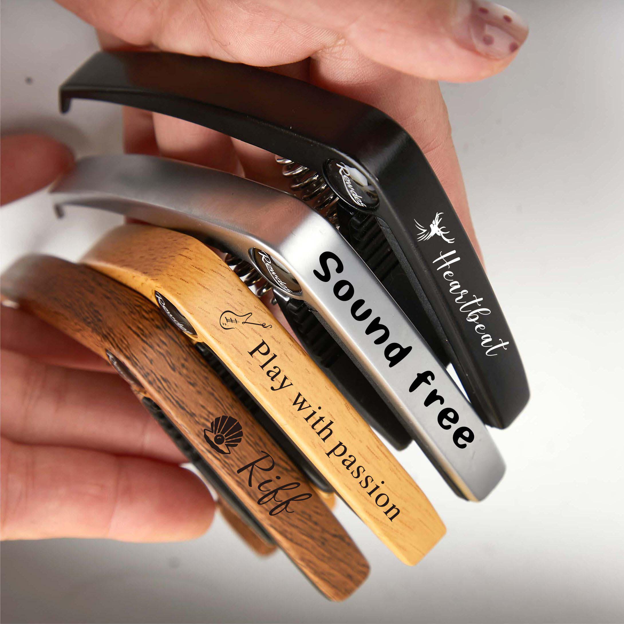 Personalized Metal Guitar Capo, Custom Wood Grain Capo for Him, Unique ...