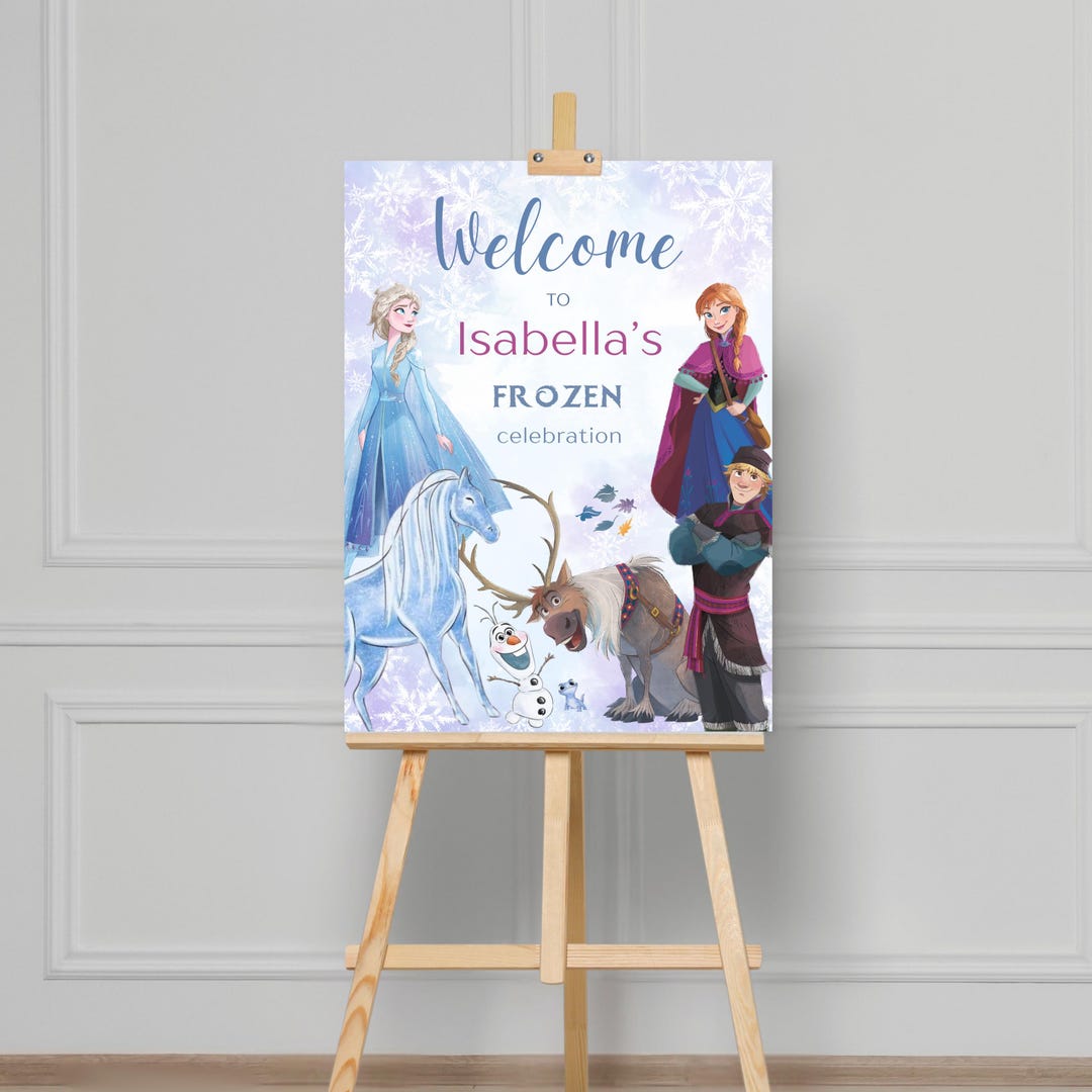 Frozen Welcome Sign Frozen Theme Birthday Signage Elsa Welcome Poster ...