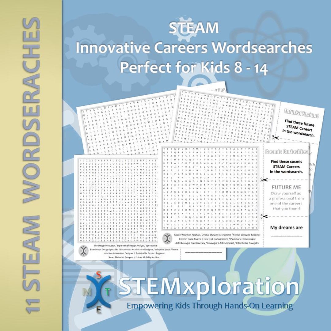 11 Printable Innovative STEAM Careers Wordsearches With Bonus ...