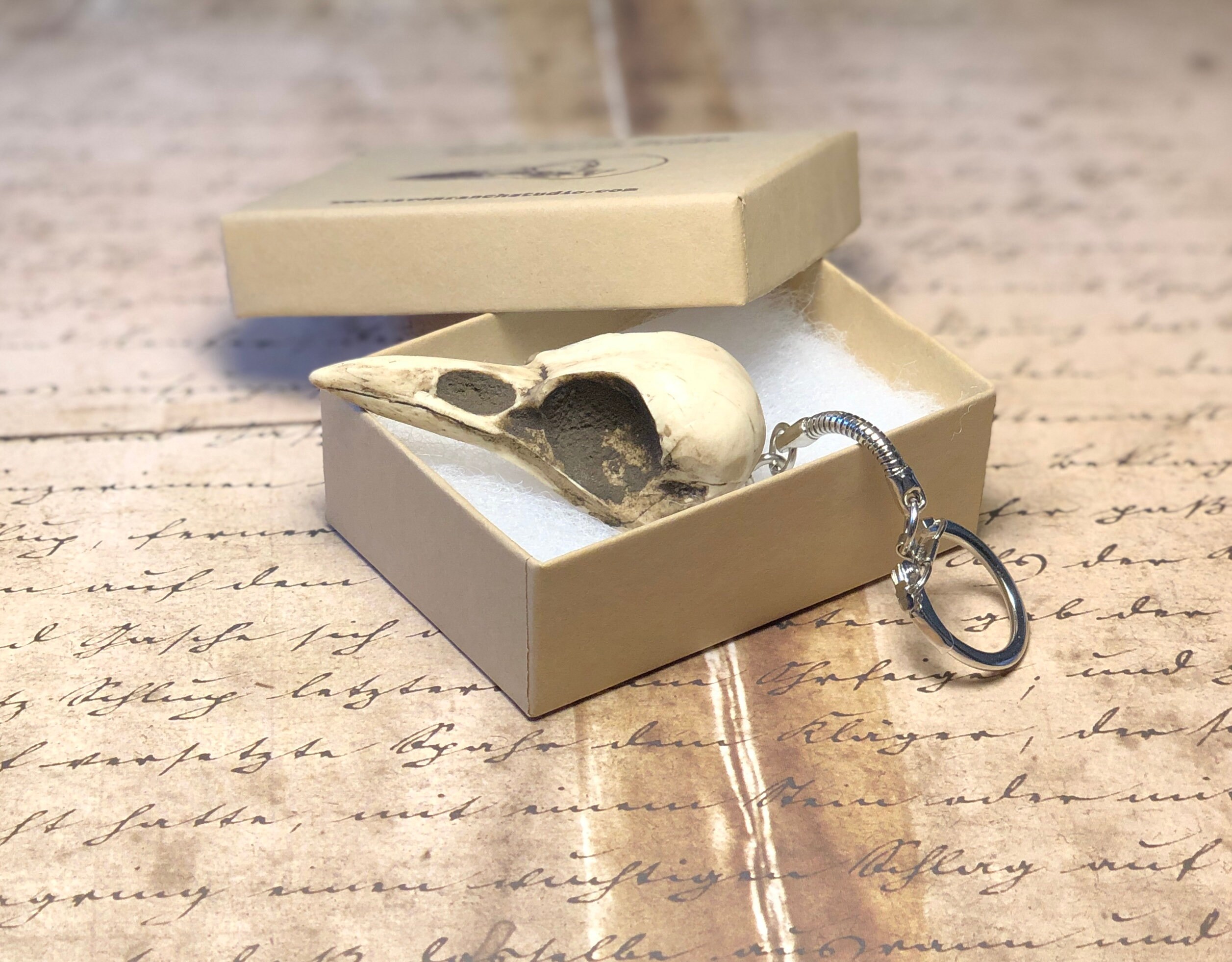 Bird Skull Keychain Resin Replica Bone Crow Key Chain Magpie | Etsy