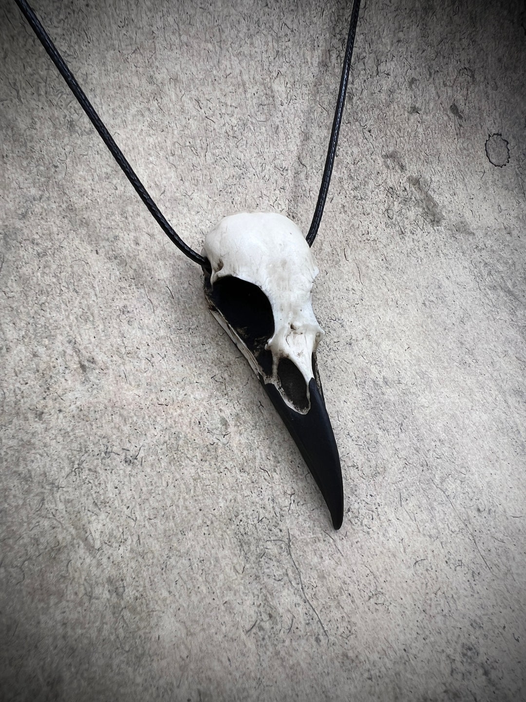 Biker Punk and Gothic Gift Guide Raven Skull Necklace Resin Bone ...