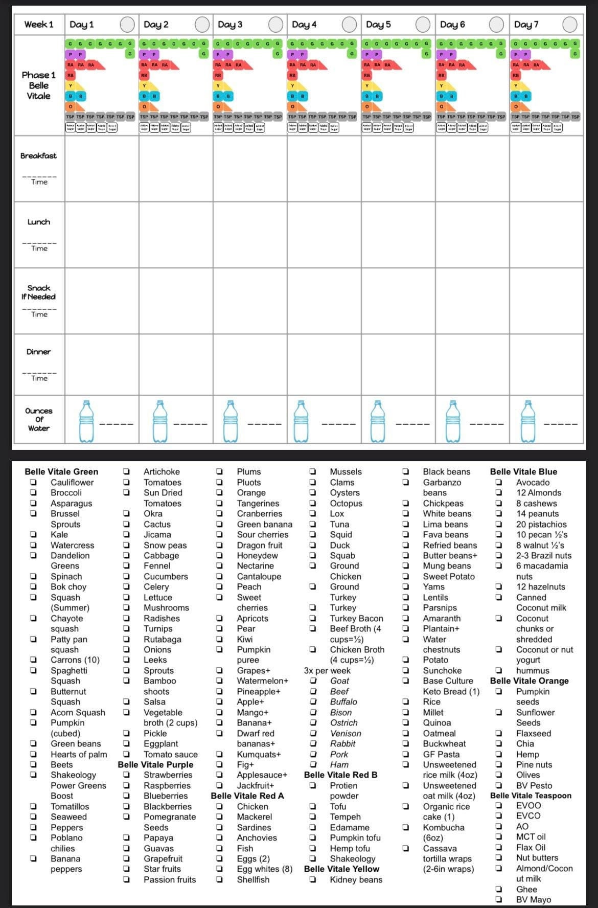 Plan C Belle Vitale 12 Week Meal Planner - Etsy