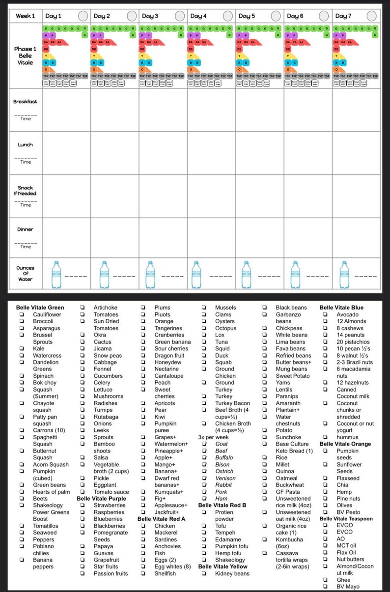 Plan B Belle Vitale 12 Week Meal Planner - Etsy