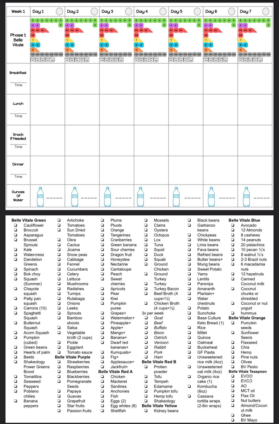 Plan B Belle Vitale 12 Week Meal Planner - Etsy