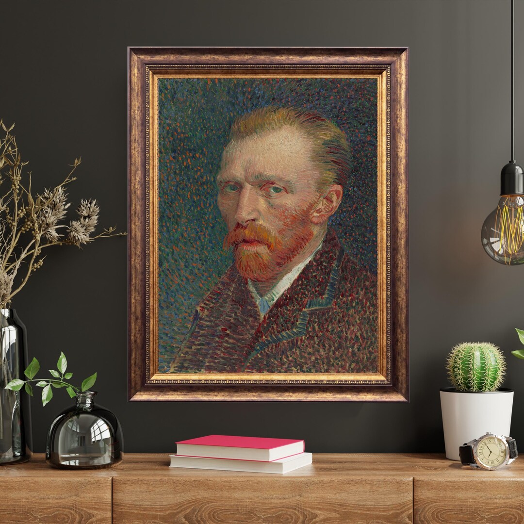 Van Gogh Self Portrait Framed Canvas Painting | Vintage Art Wall Decor ...