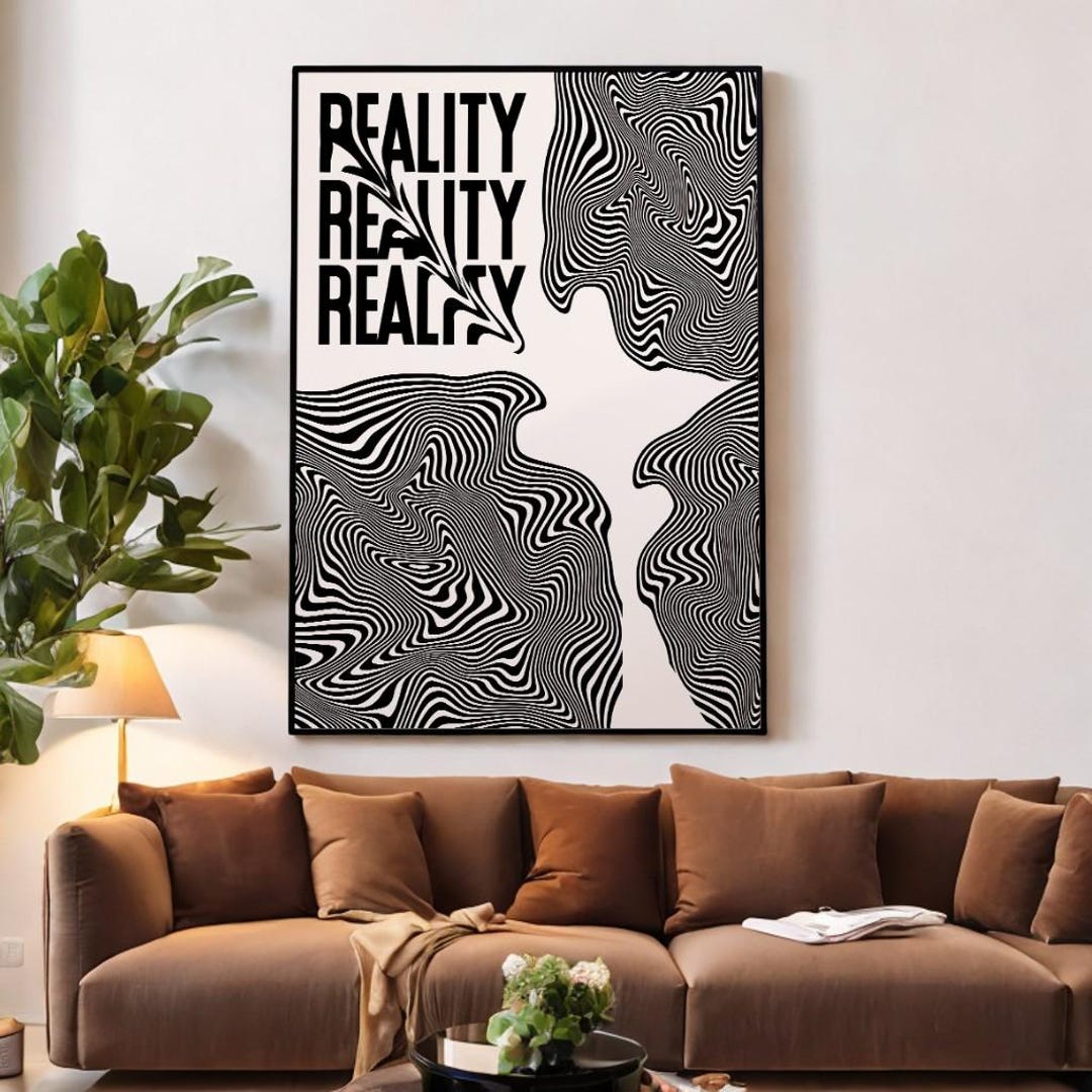 Minimalist Distorted Reality Retro Wall Art Cotton Canvas Painting ...