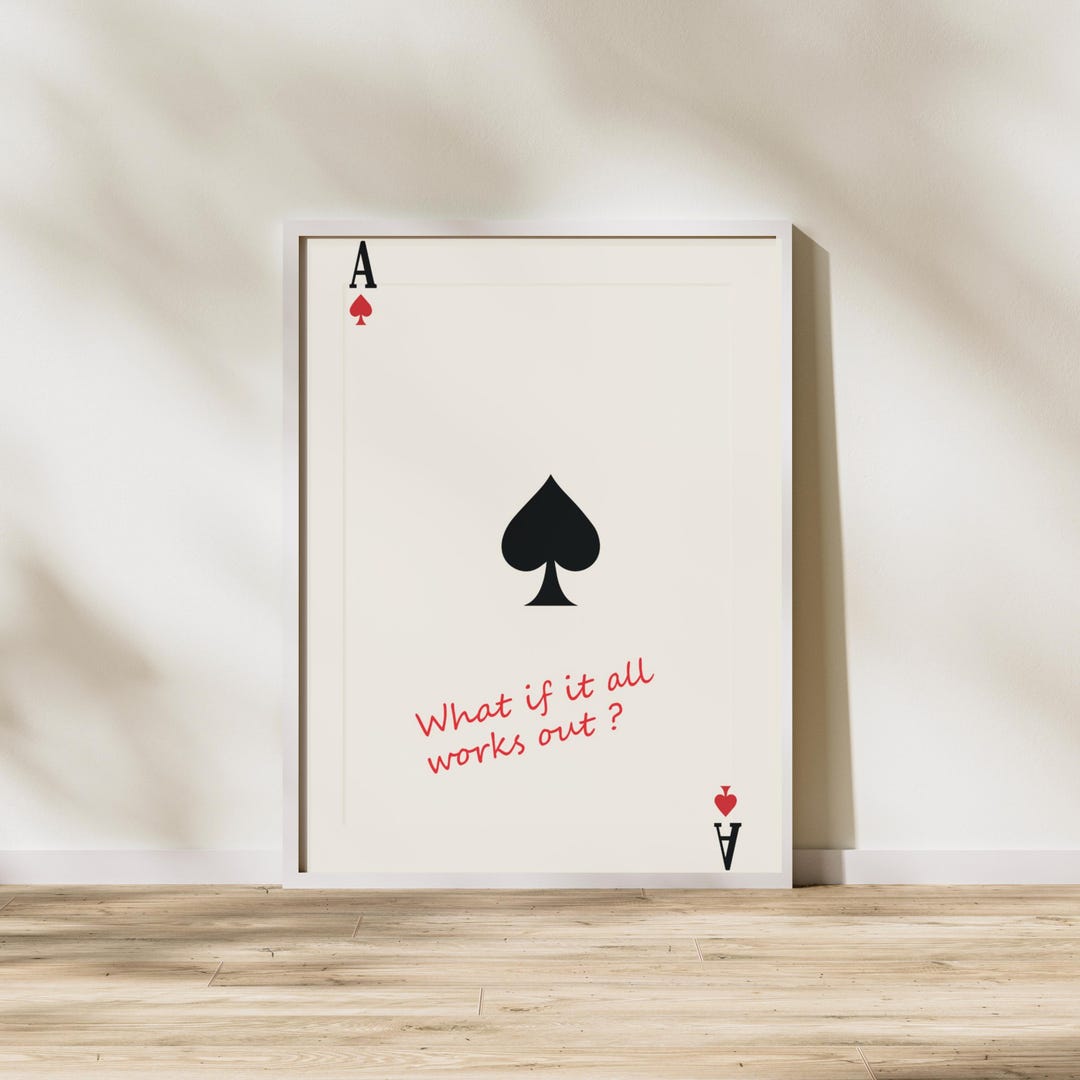Ace of Spades Canvas Painting | Modern Minimalist Wall Art - Etsy