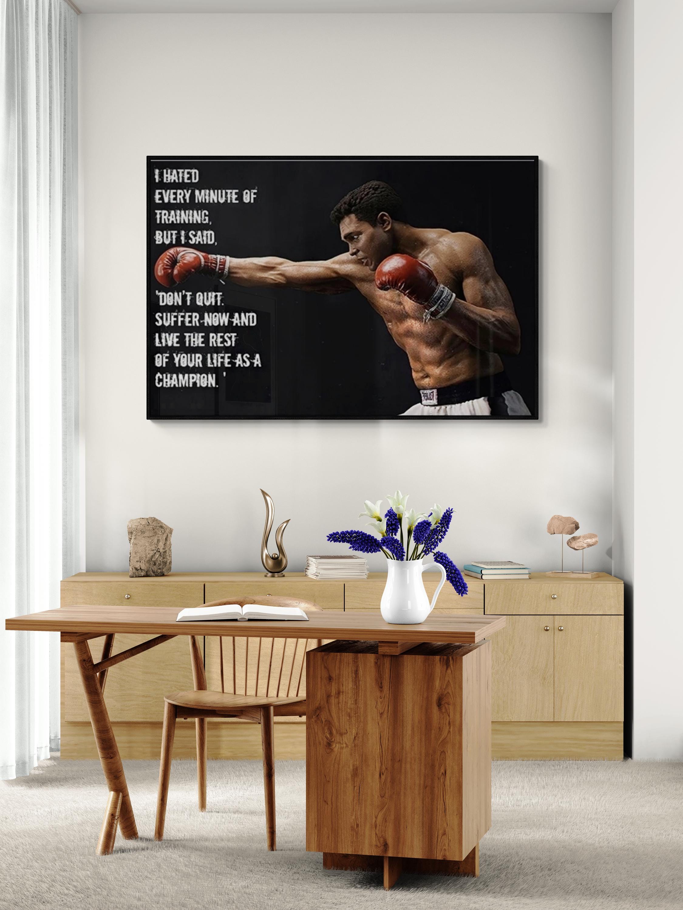 Muhammad Ali Boxing Canvas Art, Motivational Wall Print, Champion ...