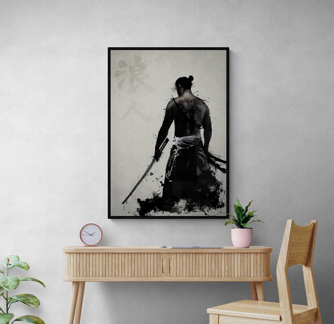 Japanese Samurai Poster - Warrior Canvas Print - Vintage Japanese Wall ...
