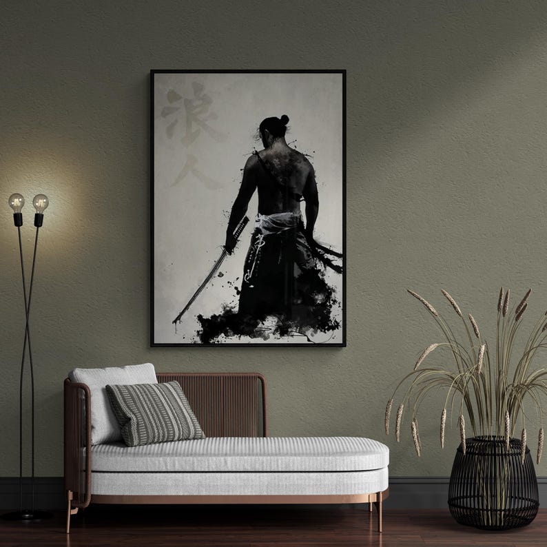 Japanese Samurai Poster - Warrior Canvas Print - Vintage Japanese Wall ...