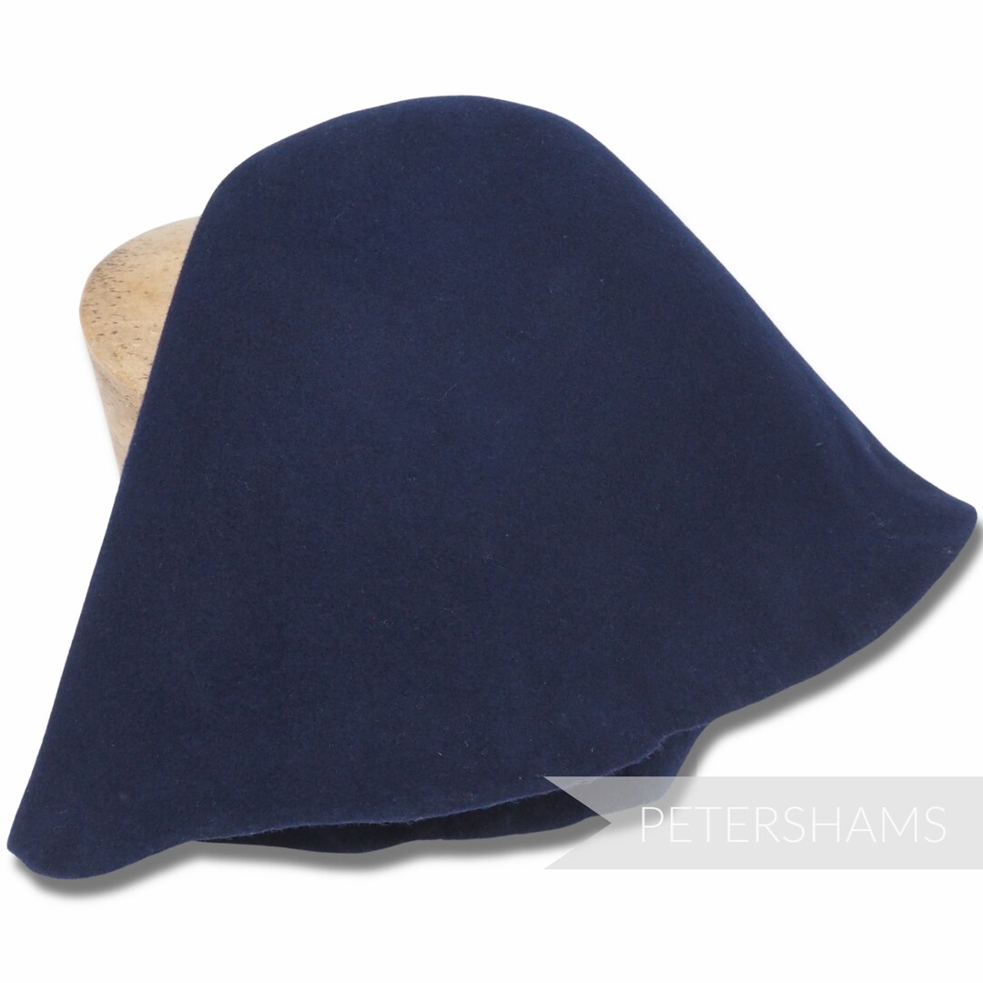 100% Wool Felt Cone Hood Hat Body for Millinery & Hat Making - Navy ...