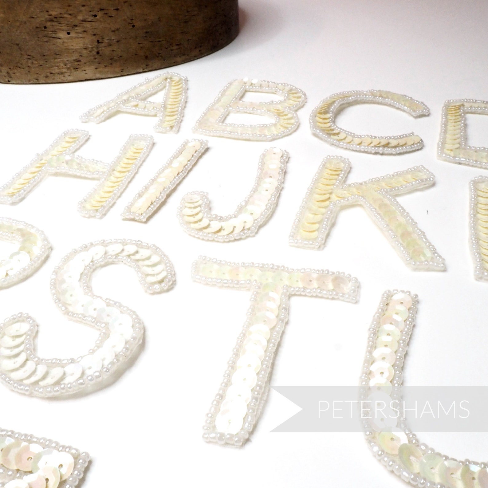 Ivory Sequin & Beaded Alphabet Motifs for Millinery and Craft | Etsy