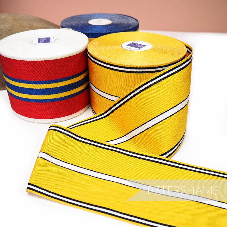 Vintage 90mm Wide Moire Striped Grosgrain Ribbon for Millinery - Etsy