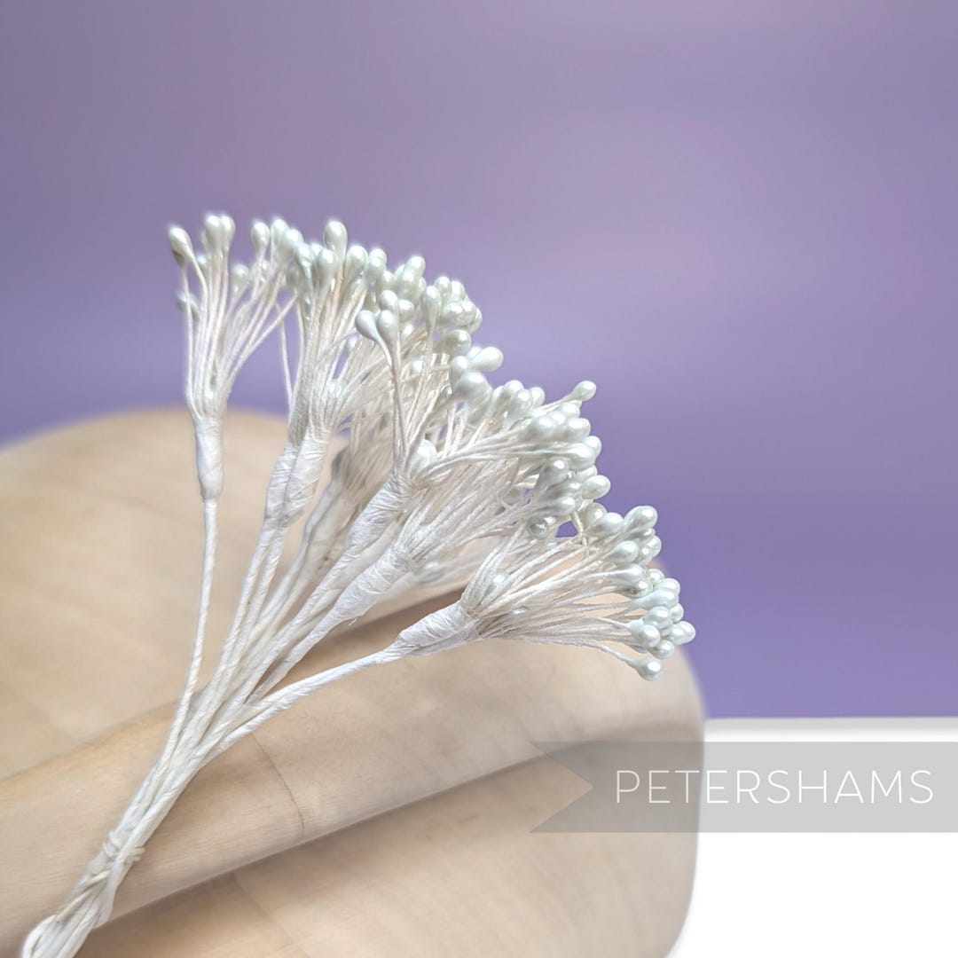 Pale Blue Vintage 1980s Pearlized Wired Splayed Flower Stamen Stems for ...