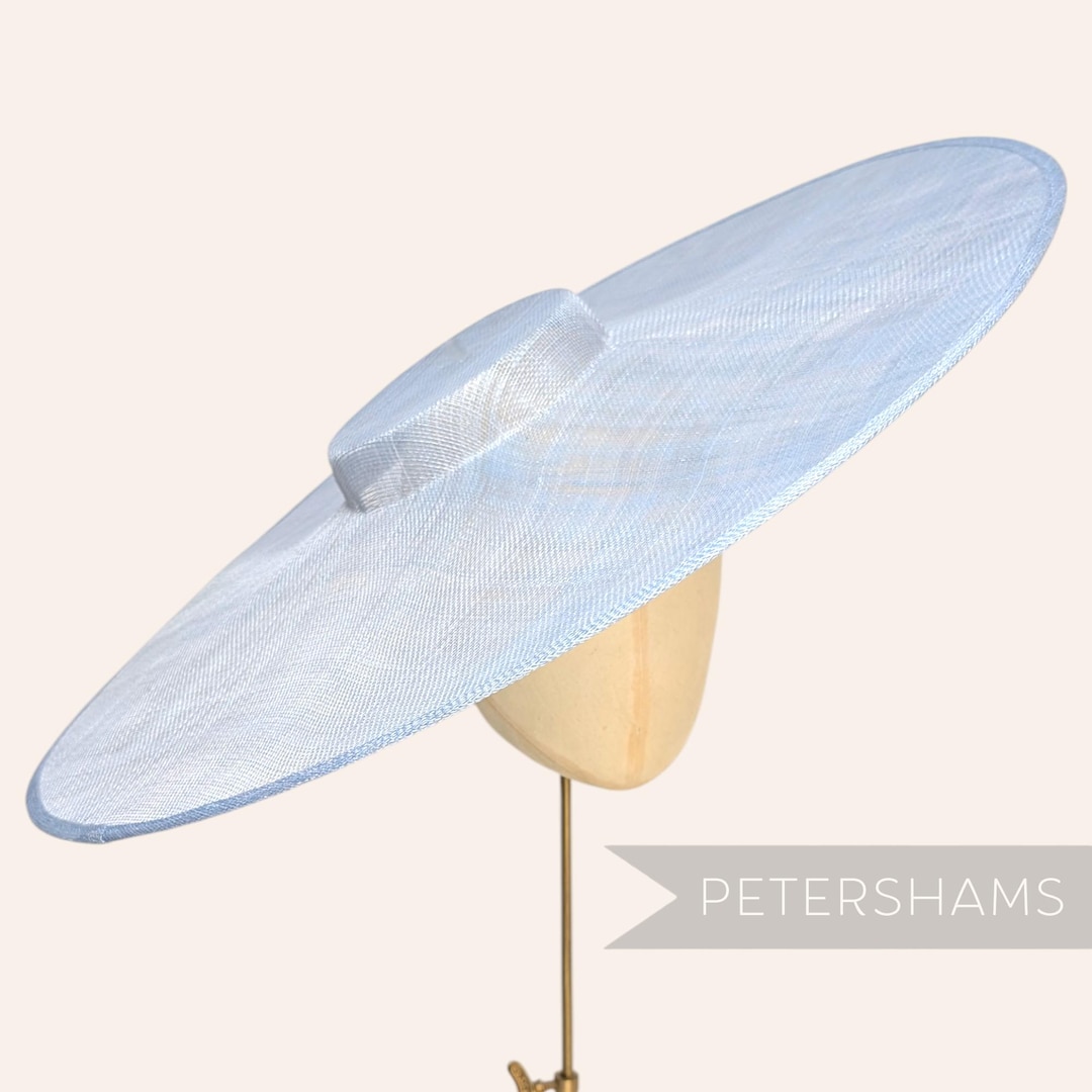 Powder Blue Extreme Cartwheel Sinamay Fascinator Hat Base for Millinery ...