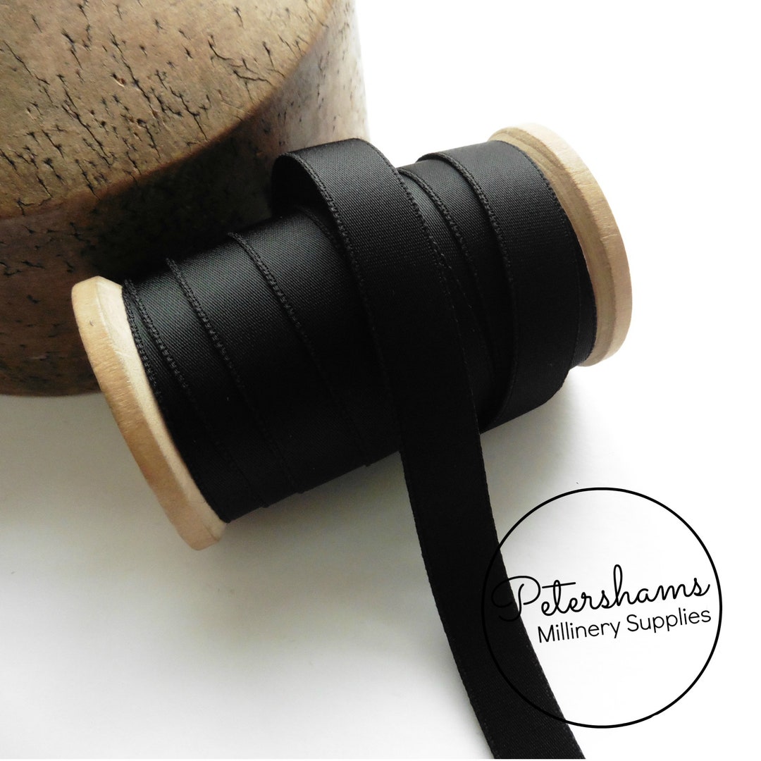 15mm Black Luxurious Single Sided Satin Ribbon for Hat Making ...