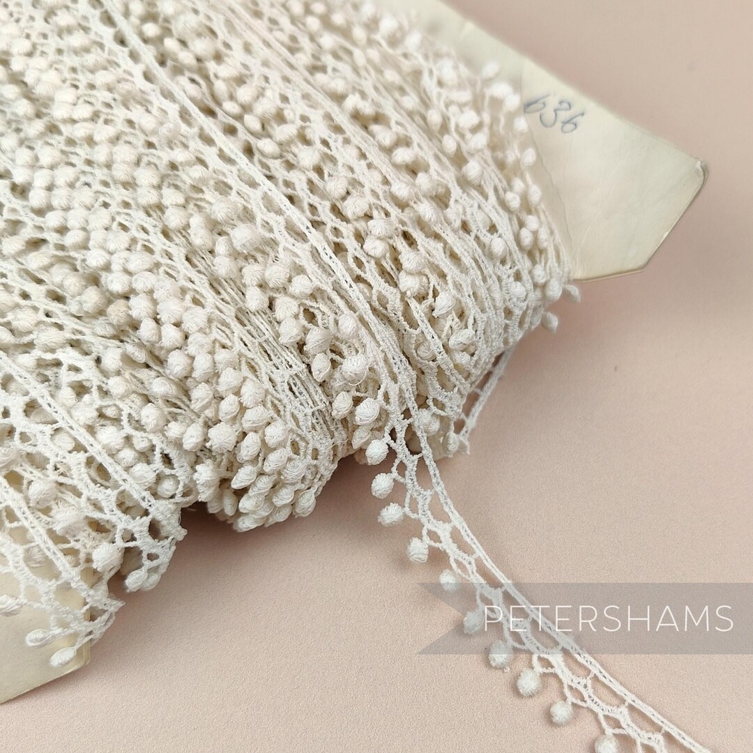 Little Swag Dotted 12mm Vintage 1950/60ss Ivory Cotton Guipure Lace for ...