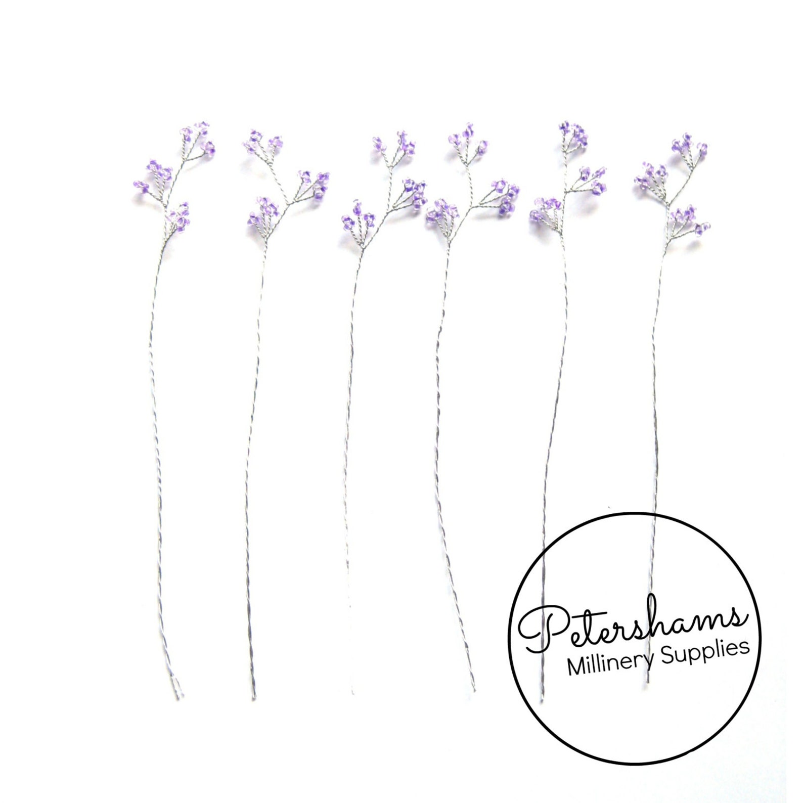 6 Stems Seed Bead Wired Trees for Tiaras, Millinery & Crafts - Purple ...