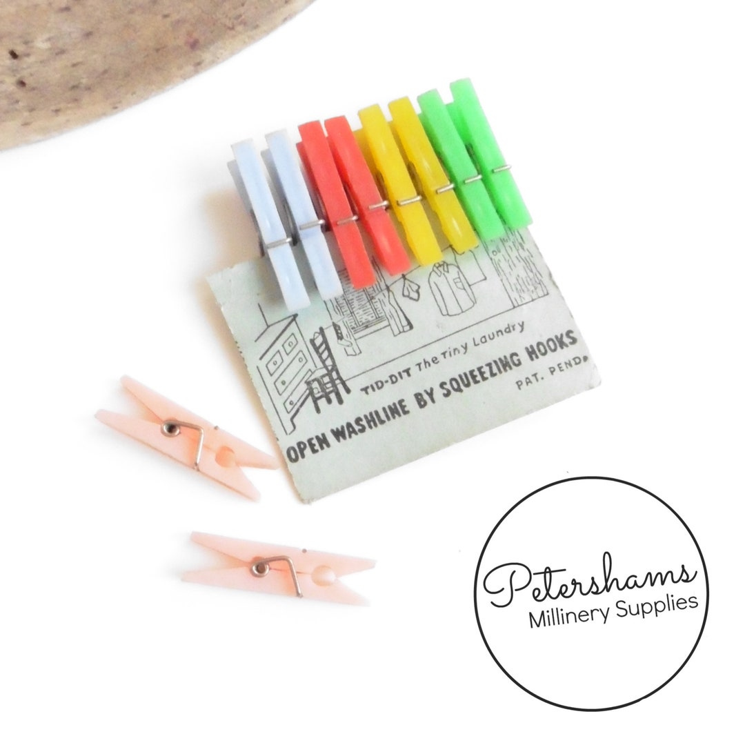 Vintage Mini 'tid-dit' Plastic Clothes Pegs on Card - Etsy UK
