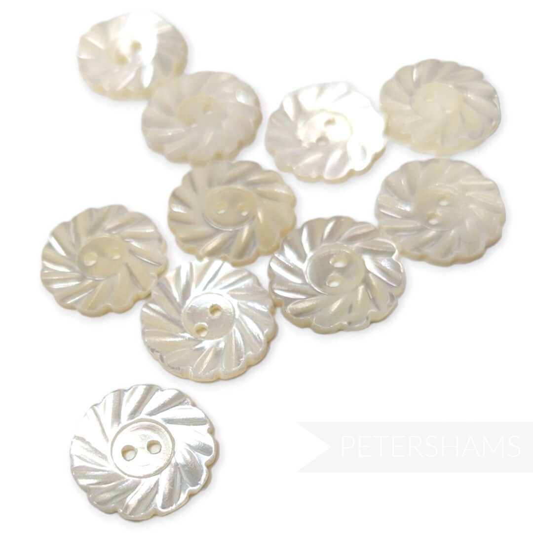 Vintage 18mm Mother of Pearl Hand-carved Buttons - Swirl - Etsy