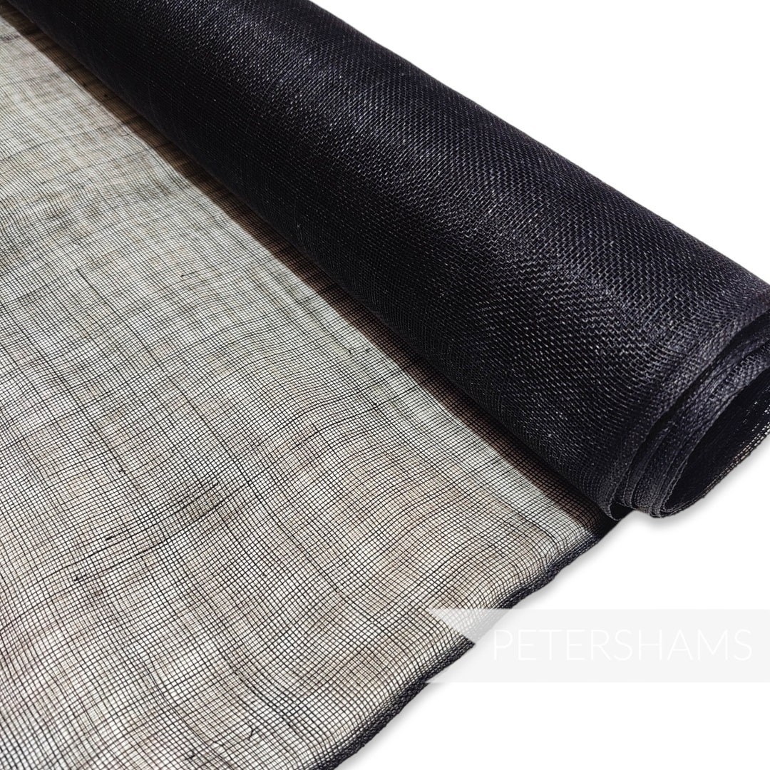 Black Sinamay Fabric for Millinery, Hat & Fascinator Making 1/2 Metre ...