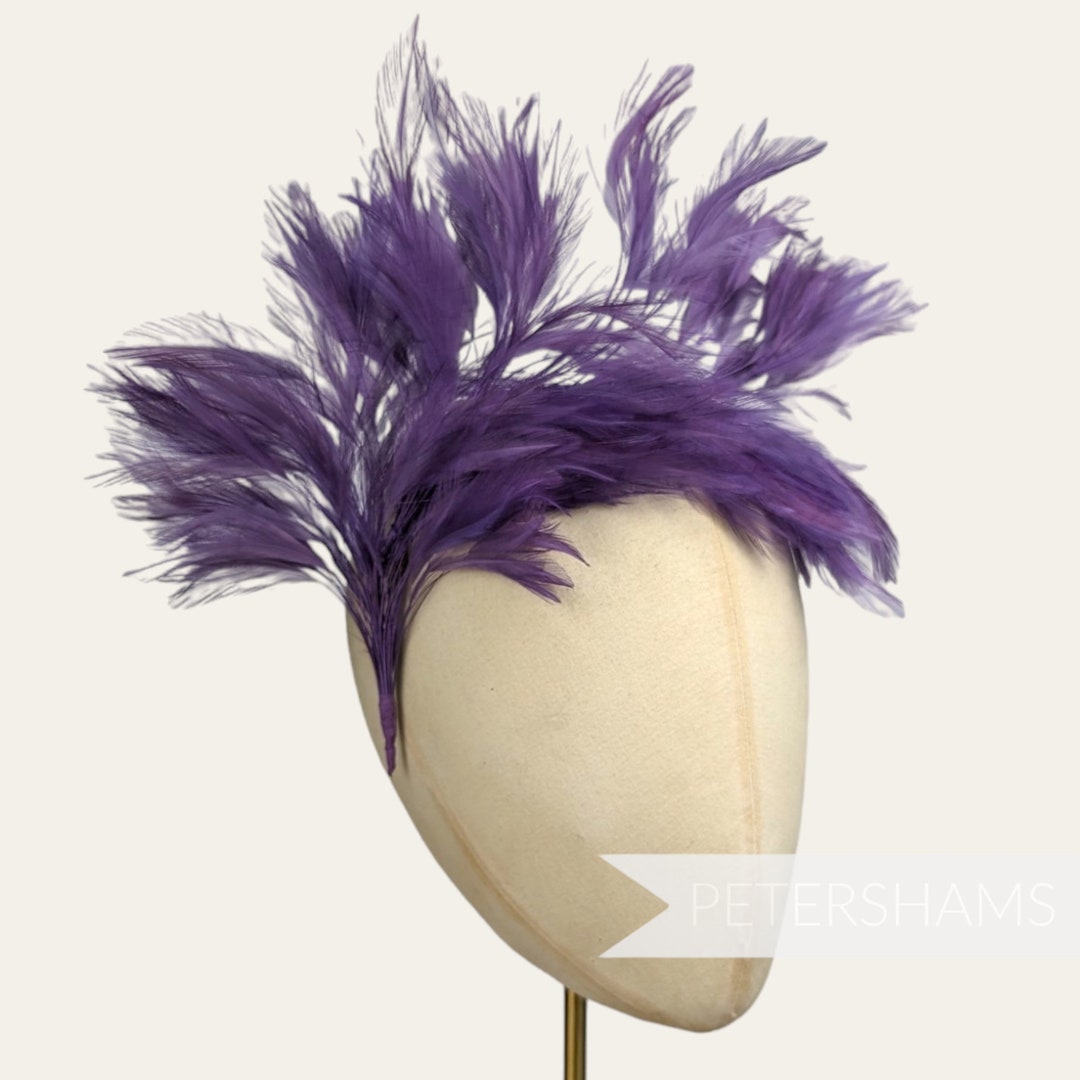 Large Stripped Hackle Wired Feather Hat Mount for Millinery and Hat ...