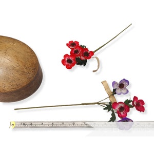 Vintage German 1950/60's 'adonis' Anemone Silk Flower Stem for ...