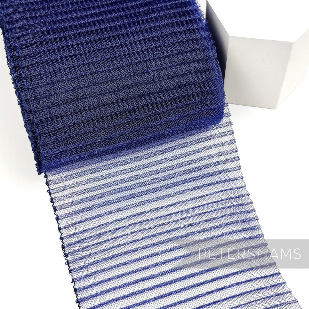 Navy Blue 15cm (6 Inch) Wide Pleated Crinoline (crin, Horsehair Braid ...