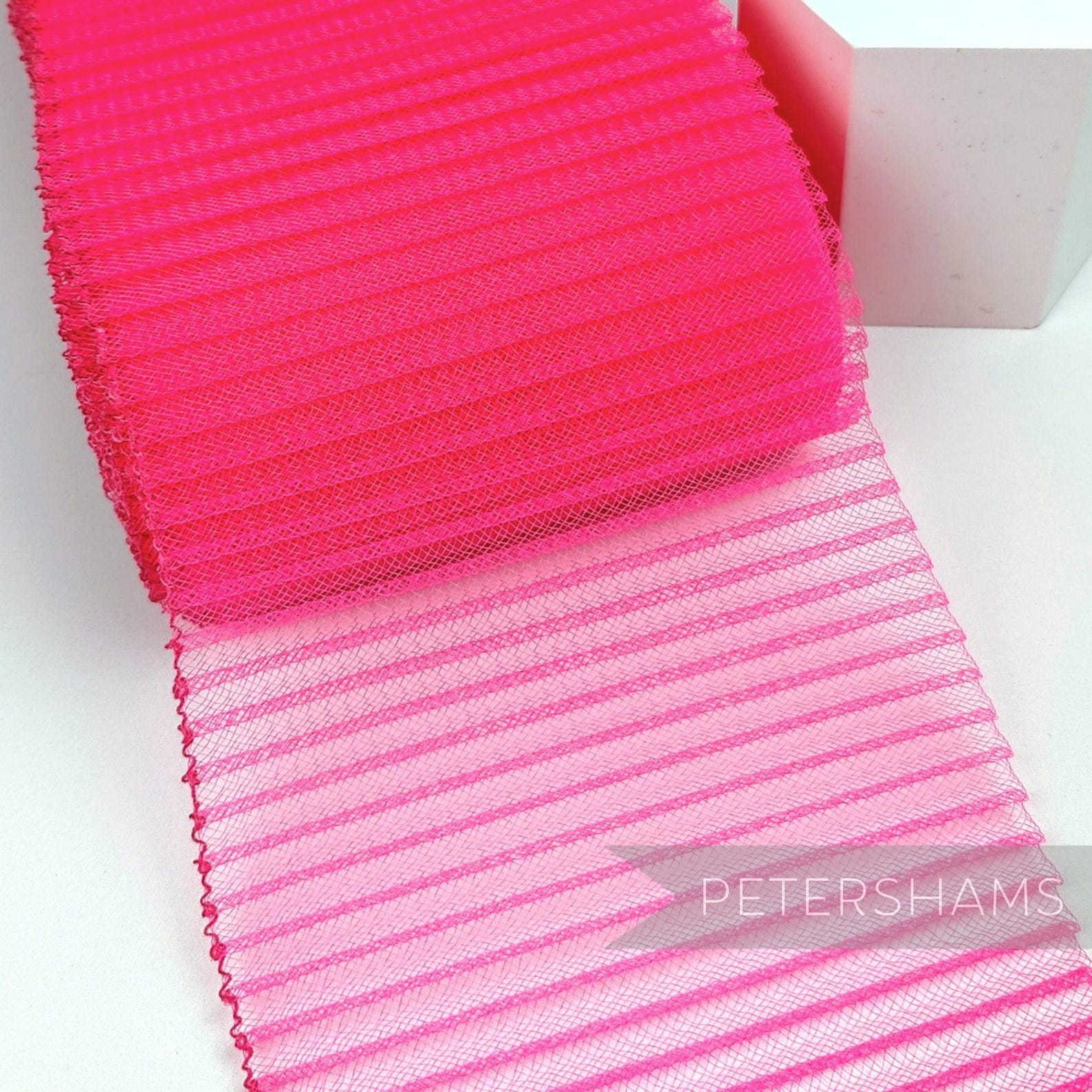 Neon Pink 15cm (6 Inch) Wide Pleated Crinoline (crin, Horsehair Braid ...