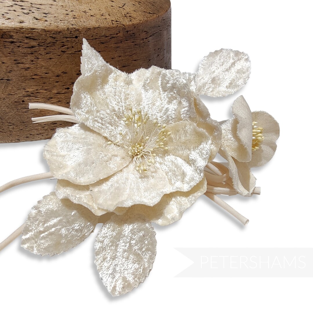 Velvet 'angelique' Millinery Flower Mount With Leaves, Blossom and ...