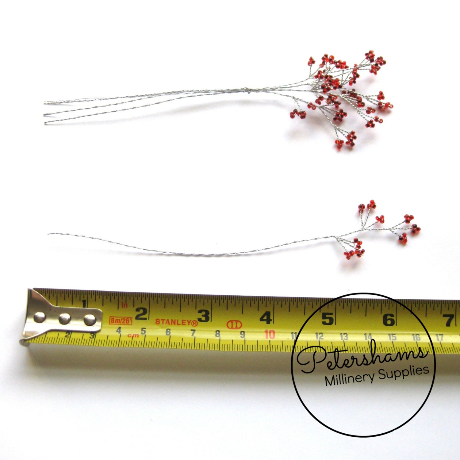 6 Stems Seed Bead Wired Trees for Tiaras, Millimnery & Crafts - Red - Etsy