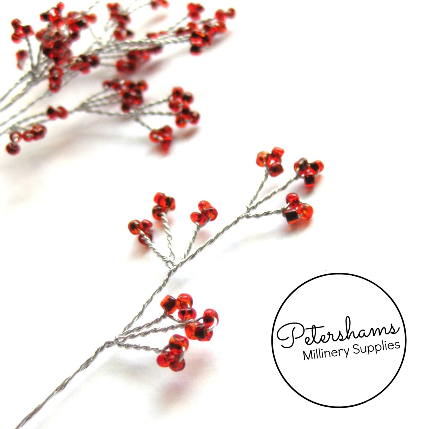 6 Stems Seed Bead Wired Trees for Tiaras, Millimnery & Crafts - Red - Etsy